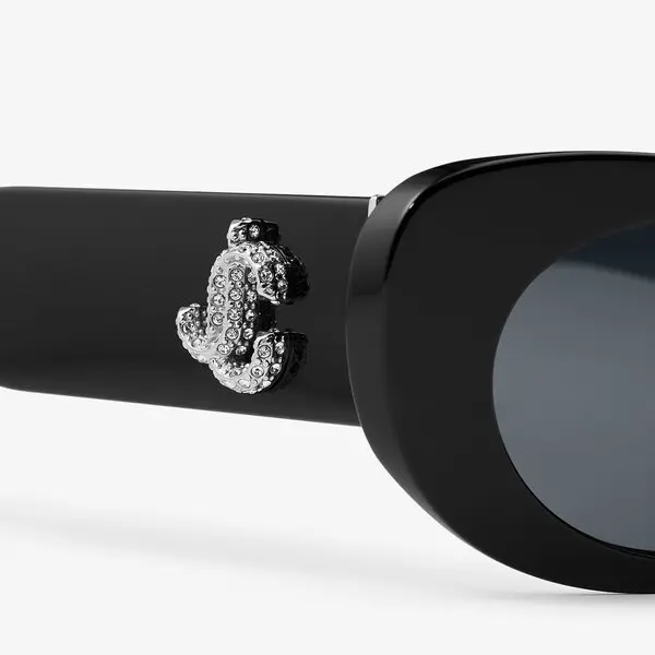 JIMMY CHOO Danny Oval Sunglasses - Black