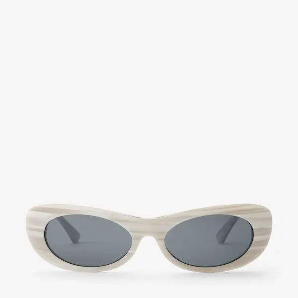 JIMMY CHOO Danny Oval Sunglasses - Striped White