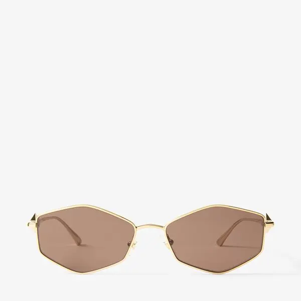 JIMMY CHOO Zoey Geometric Sunglasses - Gold