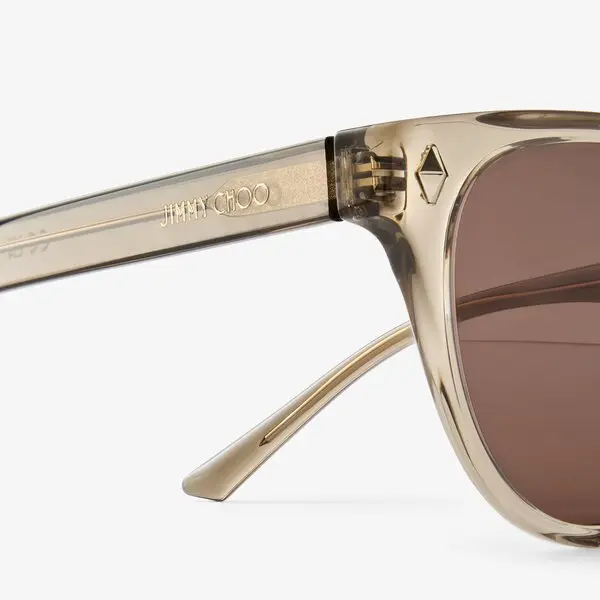 JIMMY CHOO Trace Pantos Sunglasses - Transparent Brown