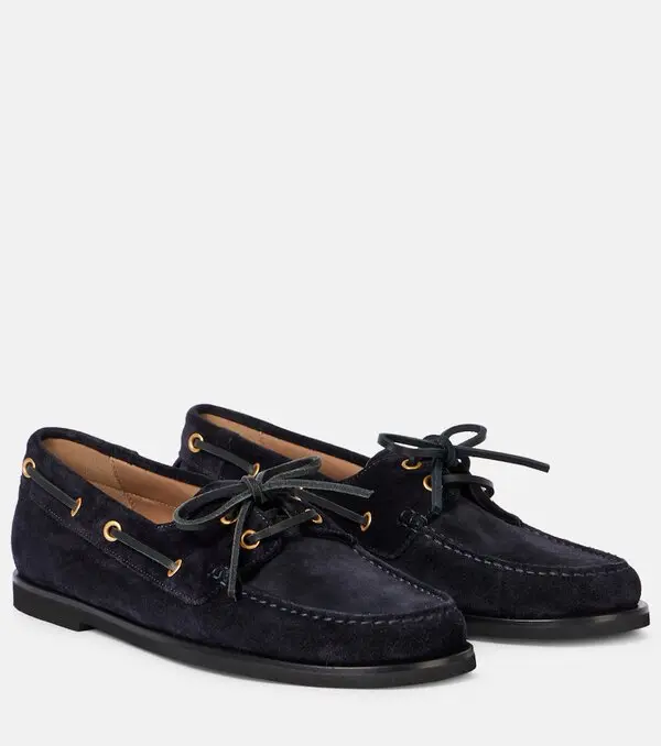 GIANVITO ROSSI Suede Boat Shoes - Blue