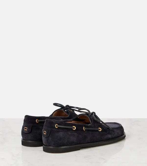 GIANVITO ROSSI Vandée Suede Boat Shoes - Blue