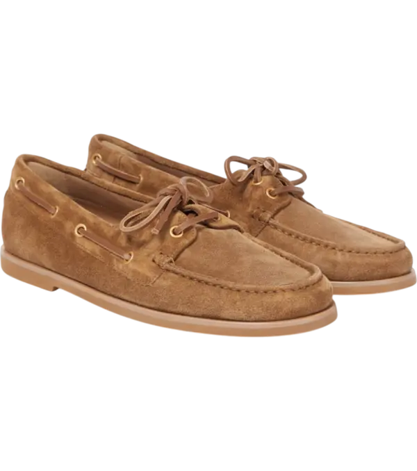 GIANVITO ROSSI Vandée Suede Boat Shoes - Brown