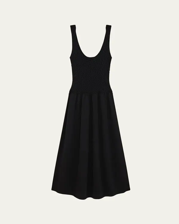 Theory Textured Drop-waist Midi Dress