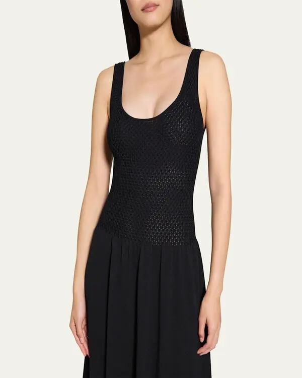Theory Textured Drop-waist Midi Dress