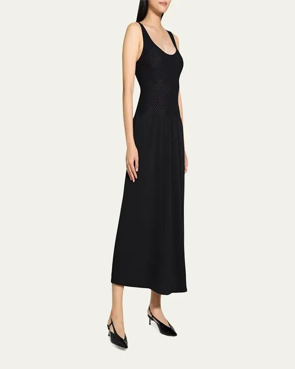 Theory Textured Drop-waist Midi Dress
