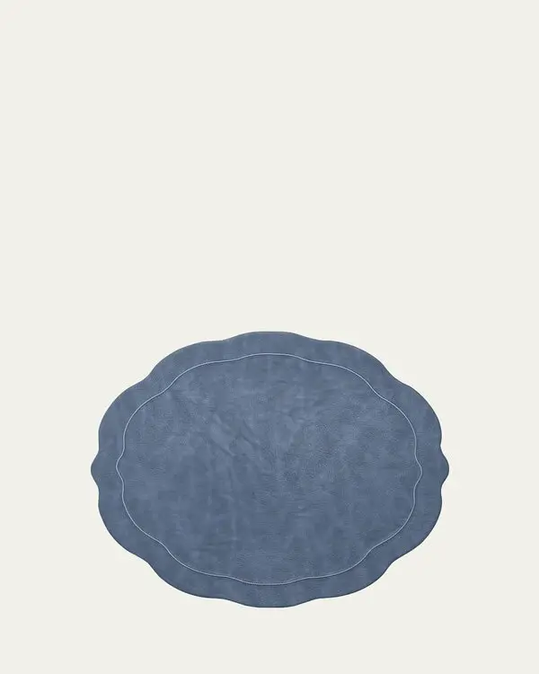 KIM SEYBERT Tailored Faux Leather Placemat - Blue