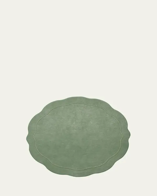 KIM SEYBERT Tailored Faux Leather Placemat - Green