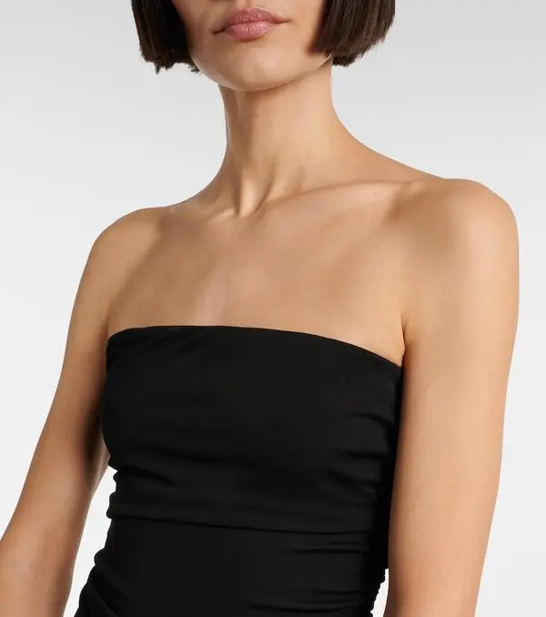 Staud Mariana Ruched Jersey Maxi Dress - Black