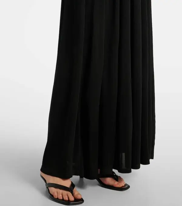 Staud Mariana Ruched Jersey Maxi Dress - Black