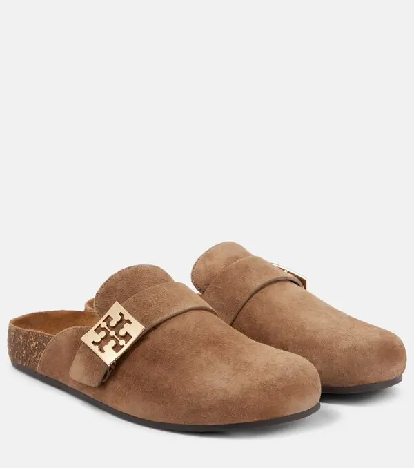 Tory Burch Mellow Suede Mules - Brown