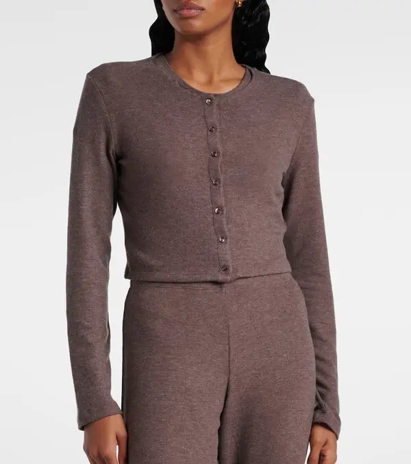 LESET Lauren Cropped Jersey Cardigan