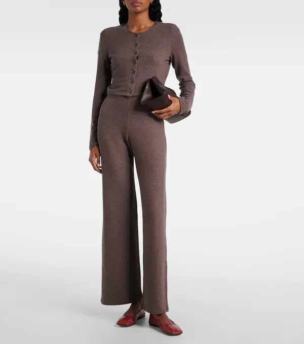 LESET Lauren Cropped Jersey Cardigan