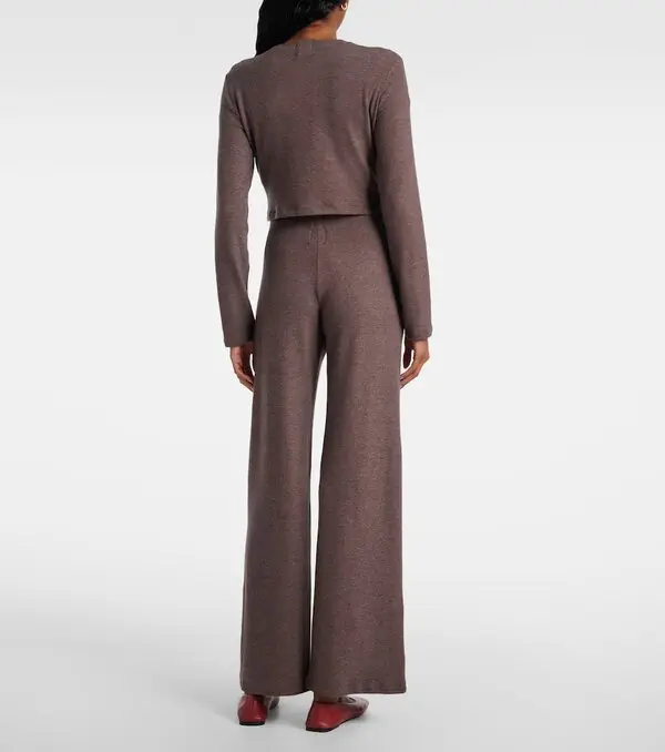 LESET Lauren Cropped Jersey Cardigan