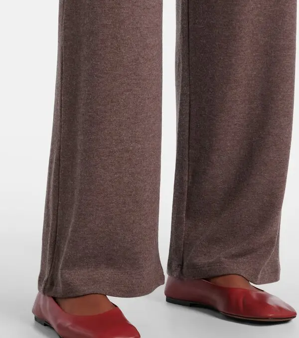 LESET Lauren Mid-rise Wide-leg Jersey Pants - Brown