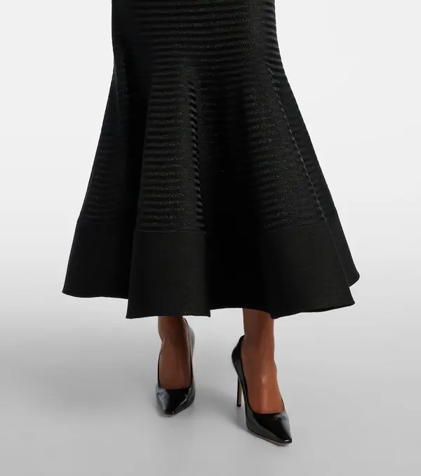 Carolina Herrera Off-shoulder Striped Maxi Dress