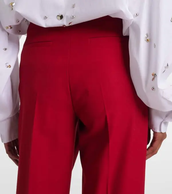 Dries Van Noten Wool Slim Fit Trousers