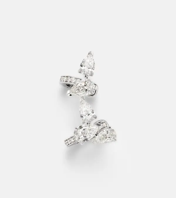 REPOSSI Serti Sur Vide 18kt White Gold Diamond Ear Climber - Silver