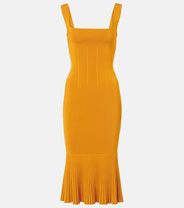 Galvan Atalanta Knitted Midi Dress - Orange
