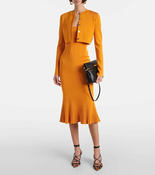 Galvan Atalanta Knitted Midi Dress - Orange