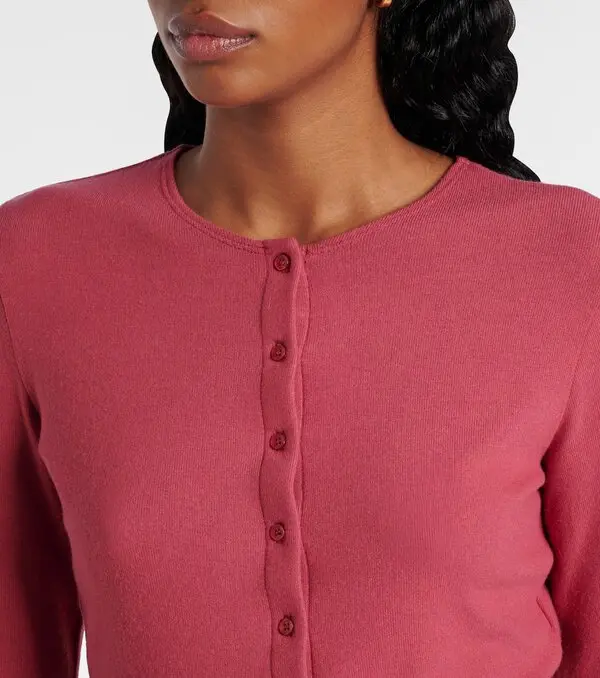 LESET Lauren Cropped Cardigan - Pink