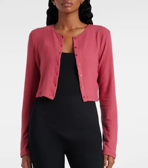 LESET Lauren Cropped Cardigan - Pink