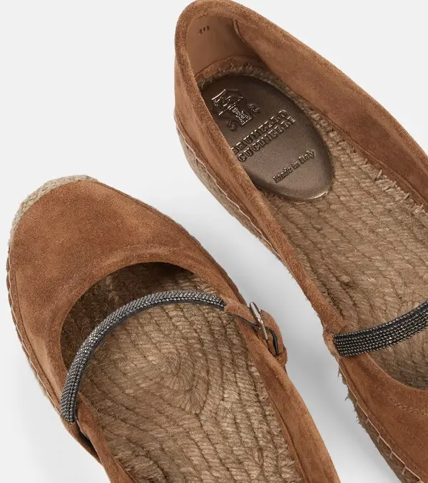 Brunello Cucinelli Monili Suede Espadrilles