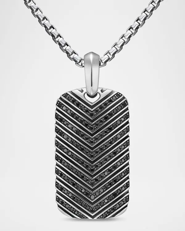 David Yurman Chevron Tag Enhancer With Diamonds - Black Diamond
