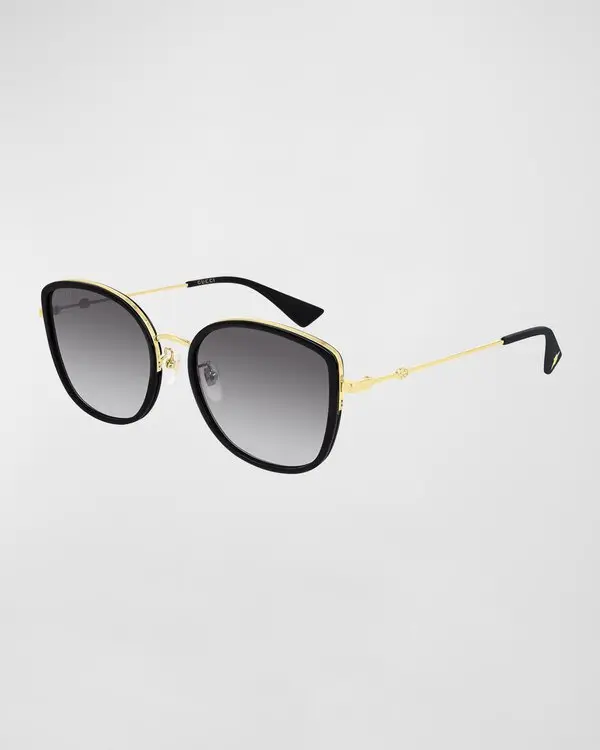 Gucci Square Metal Sunglasses - Black