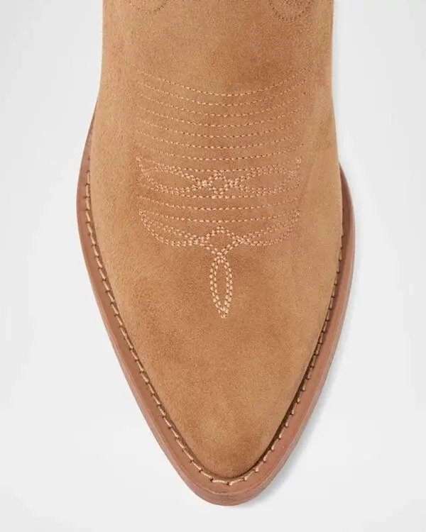 Partlow Katie Suede Western Stiletto Booties - Cest