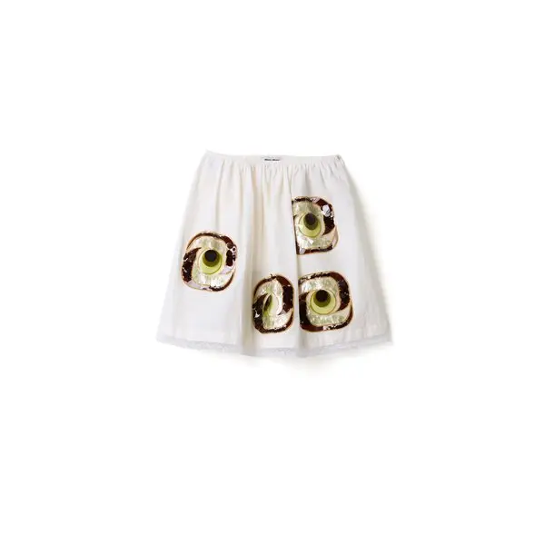 Miu Miu Embroidered Poplin Skirt