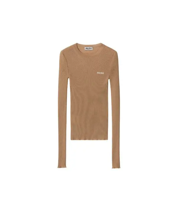 Miu Miu Cashmere And Silk Sweater - Camel Brown