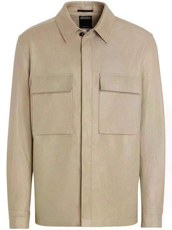 Zegna Oasi Lino Overshirt - Neutrals