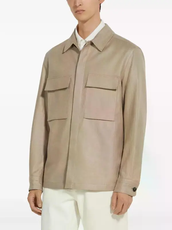 Zegna Oasi Lino Overshirt - Neutrals