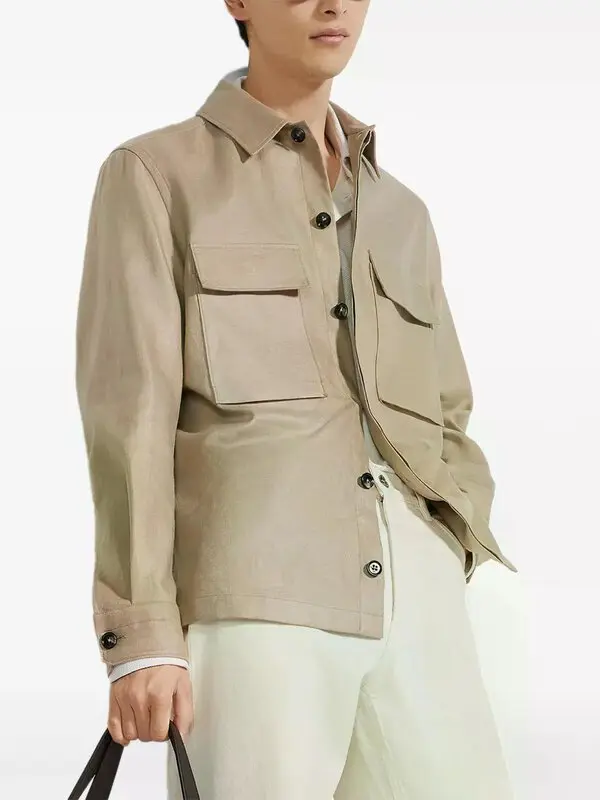 Zegna Oasi Lino Overshirt - Neutrals