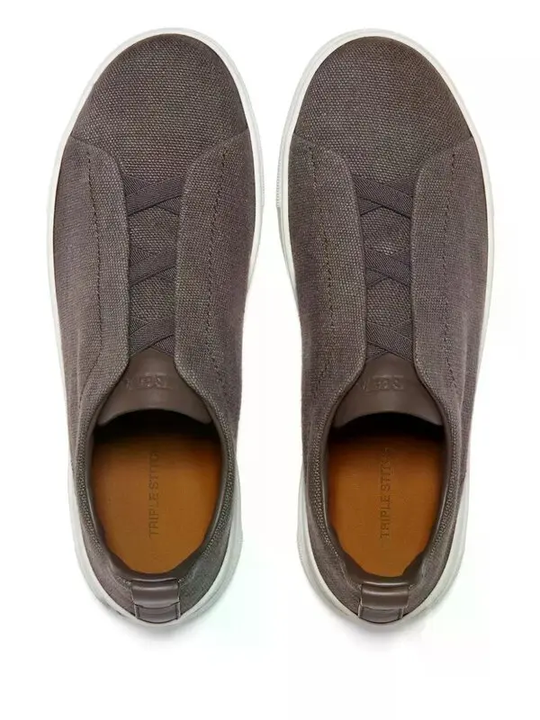 Zegna Triple Stitch Sneakers - Brown