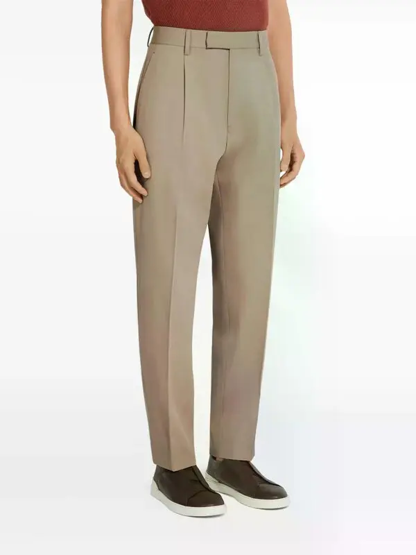 Zegna Cotton-wool Trousers - Neutrals