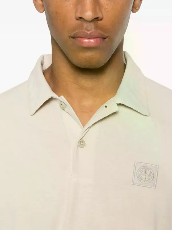 Stone Island Compass-motif Polo Shirt - Neutrals