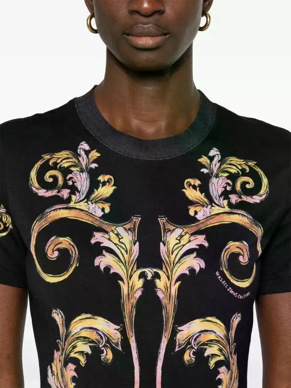Versace Barroco-print T-shirt - Black
