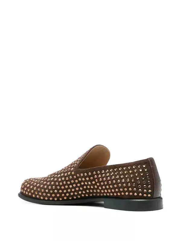 JW Anderson Crystal-embellished Loafers - Brown