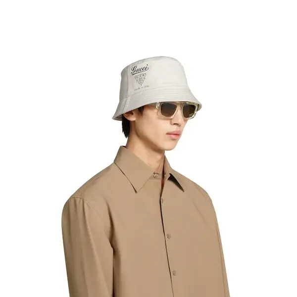 Gucci Crest Printed Bucket Hat