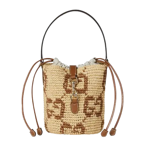 Gucci Gg Raffia Bucket Bag