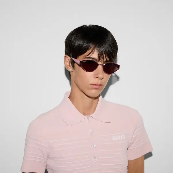 Gucci Geometrical Frame Sunglasses - Pink