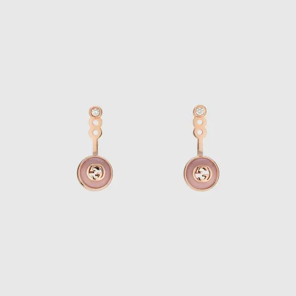 Gucci Interlocking G Drop Earrings - Rose Gold