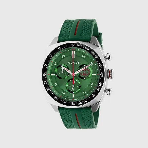 Gucci Interlocking Chronograph Watch - Green