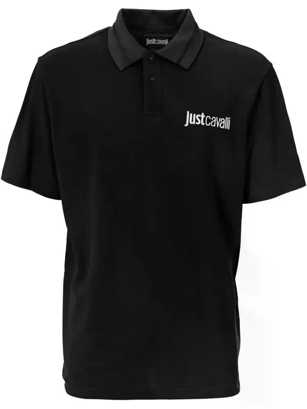 Just Cavalli Logo-embroidered Polo Shirt - Black