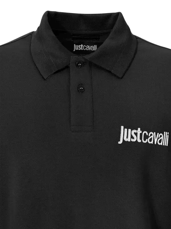 Just Cavalli Logo-embroidered Polo Shirt - Black