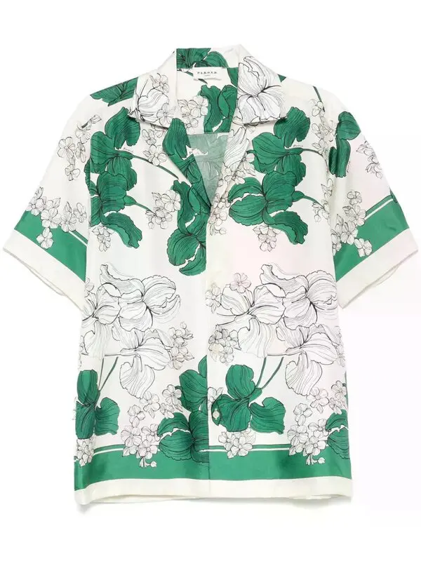 P.a.r.o.s.h Serenella Floral Print Shirt - Green