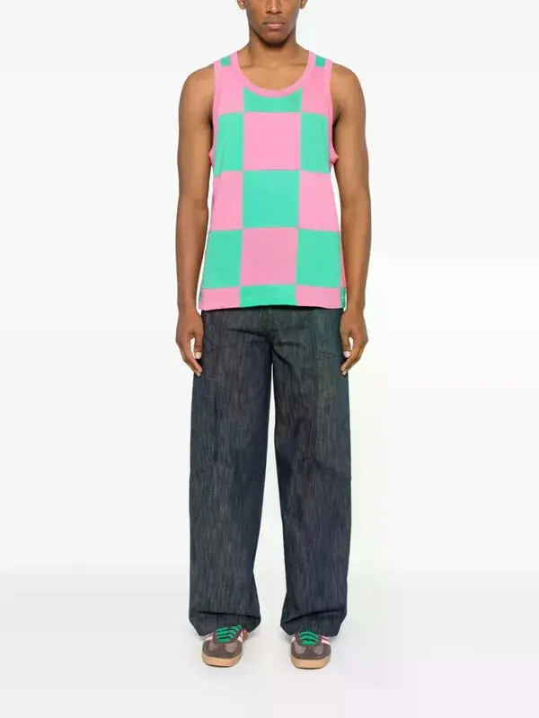 Comme Des Garçons Check-pattern Tank Top
