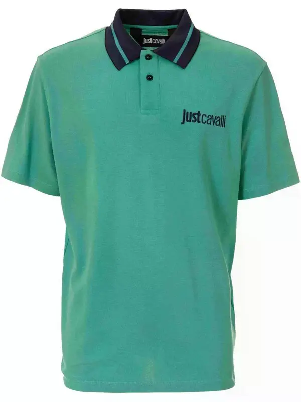 Just Cavalli Logo-embroidered Polo Shirt